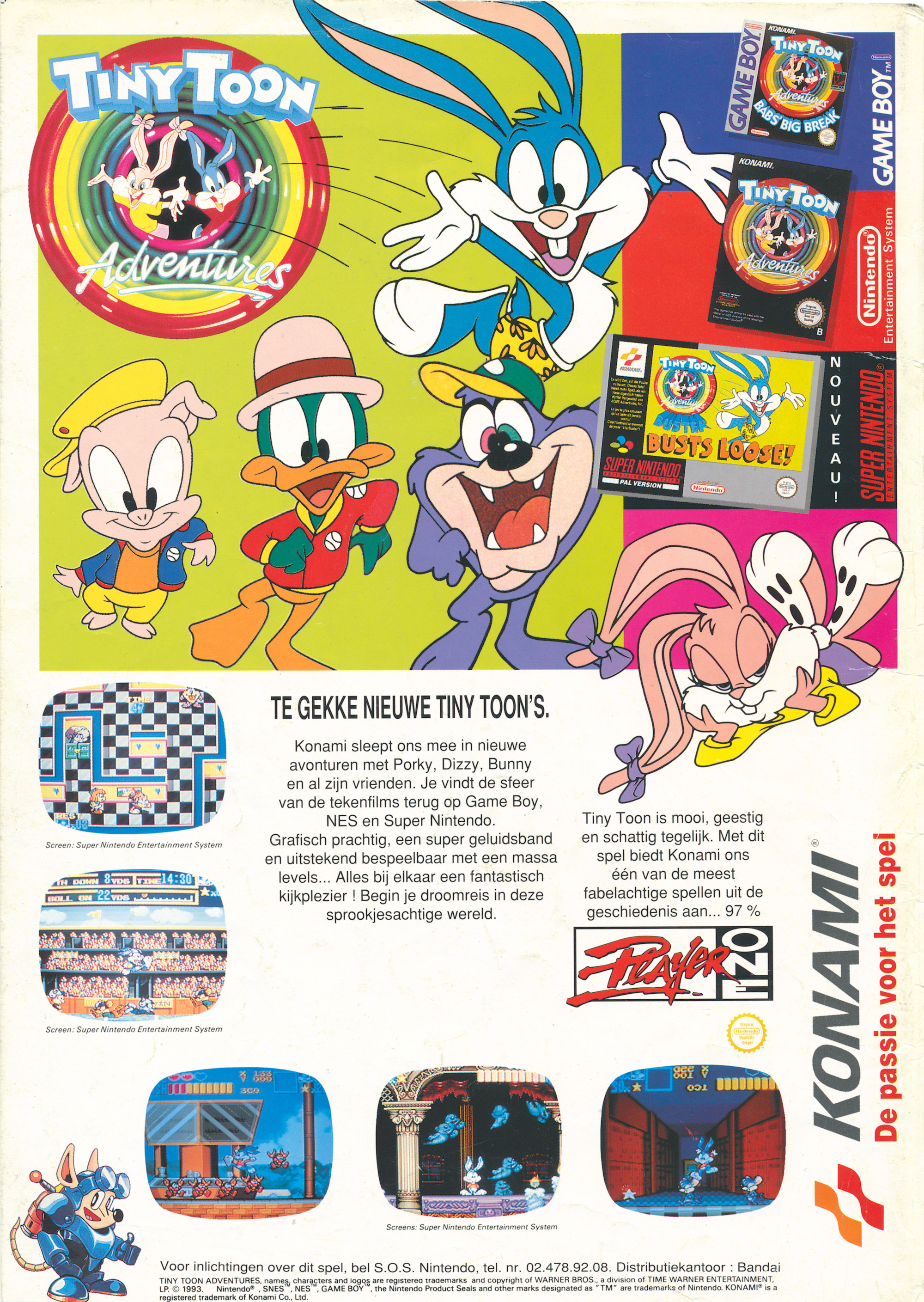 Tiny Toon Adventures: Buster Busts Loose advertentie - oktober/november ...
